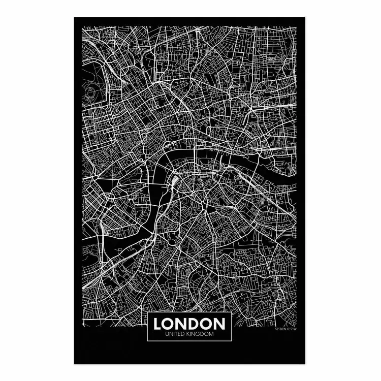 Plakaty Londyn, plakat o Londynie, Londyn plakat, plakat Londynu, mapa ...