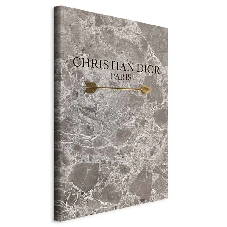 Obraz Christian Dior pionowy - napis firmy modowej na marmurze ...