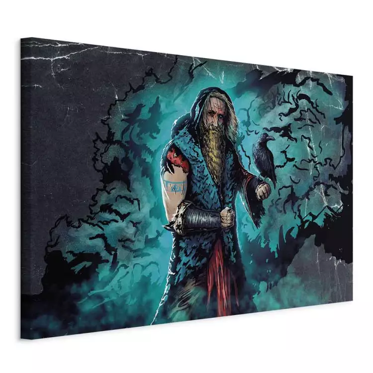 Obraz Wiking - ludzka postać i ptak w komiksowej estetyce drukowany na ...