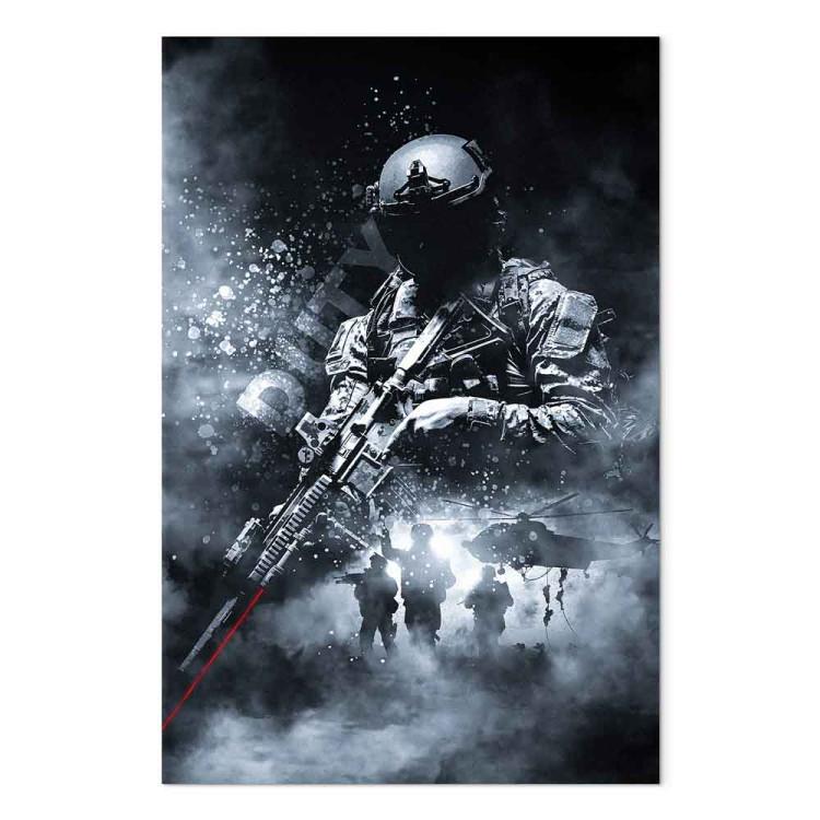 Plakat Żołnierze - uzbrojeni mężczyźni szykujący się do walki na ...