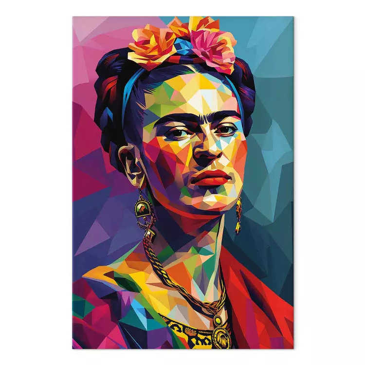 Obraz XXL Frida Kahlo - geometryczny portret malarki w stylu Picasso ...