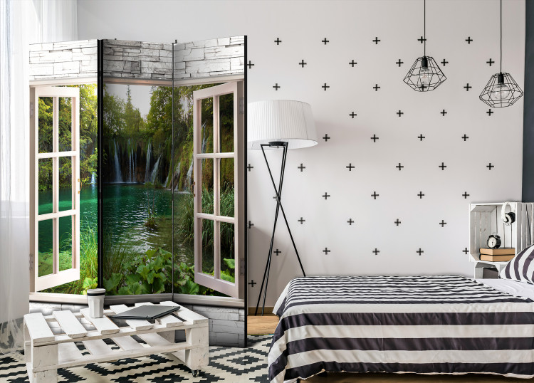 Parawan Zielony skarb [Room Dividers] do pokoju - sklep bimago Zielony skarb - kamienna tekstura ...